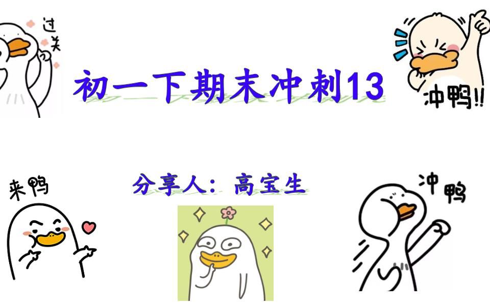 初一下期末冲刺13