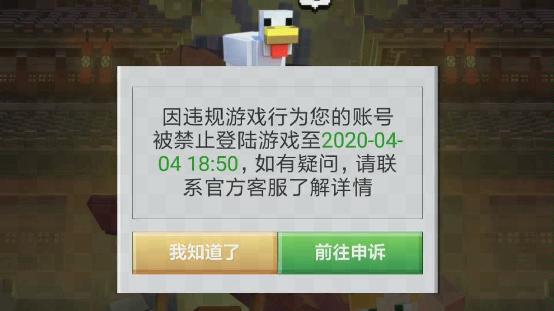 我莫名其妙的被封号了-网易我的世界