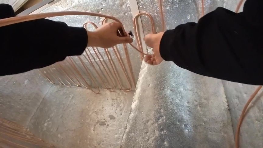 #家电维修 冰柜盘明管铜管盘管过程 铜管使用寿命长