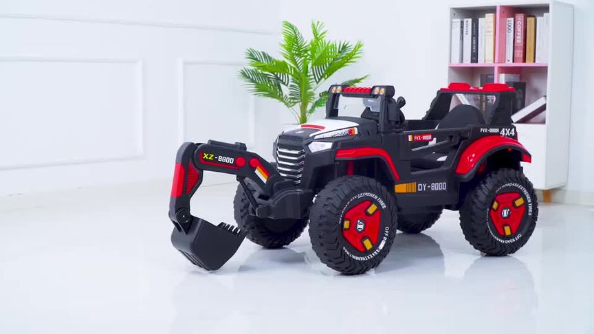 儿童电动挖掘机四轮越野汽车宝宝玩具充电瓶车可坐人带遥控挖土机