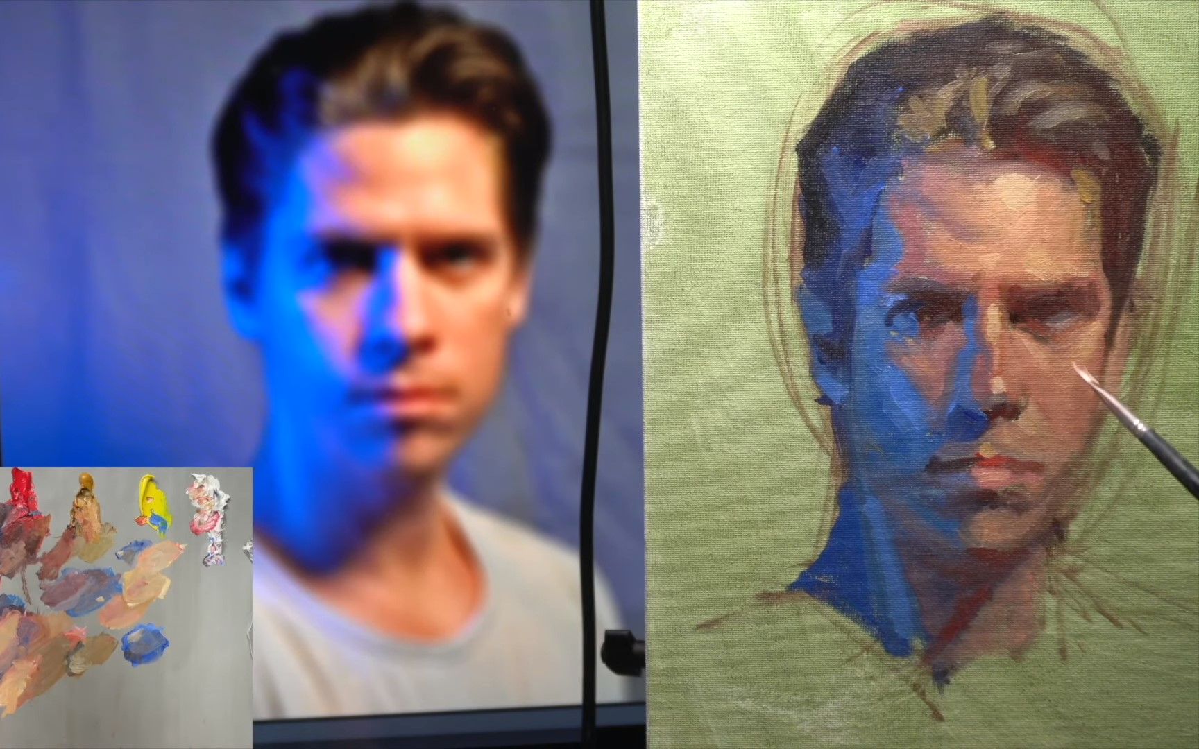 【油画】人像练习-用PS模糊来练习整体到局部的观察方法