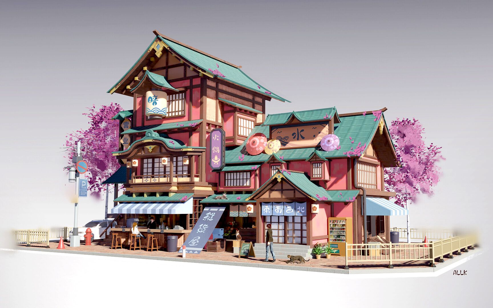 maya动漫场景建模,3D场景零基础建模教学,平面转3D的技巧