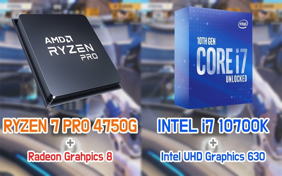 Vega 8 + R7 PRO 4750G vs UHD 630 + i7-10700K 电脑硬件性能测试...