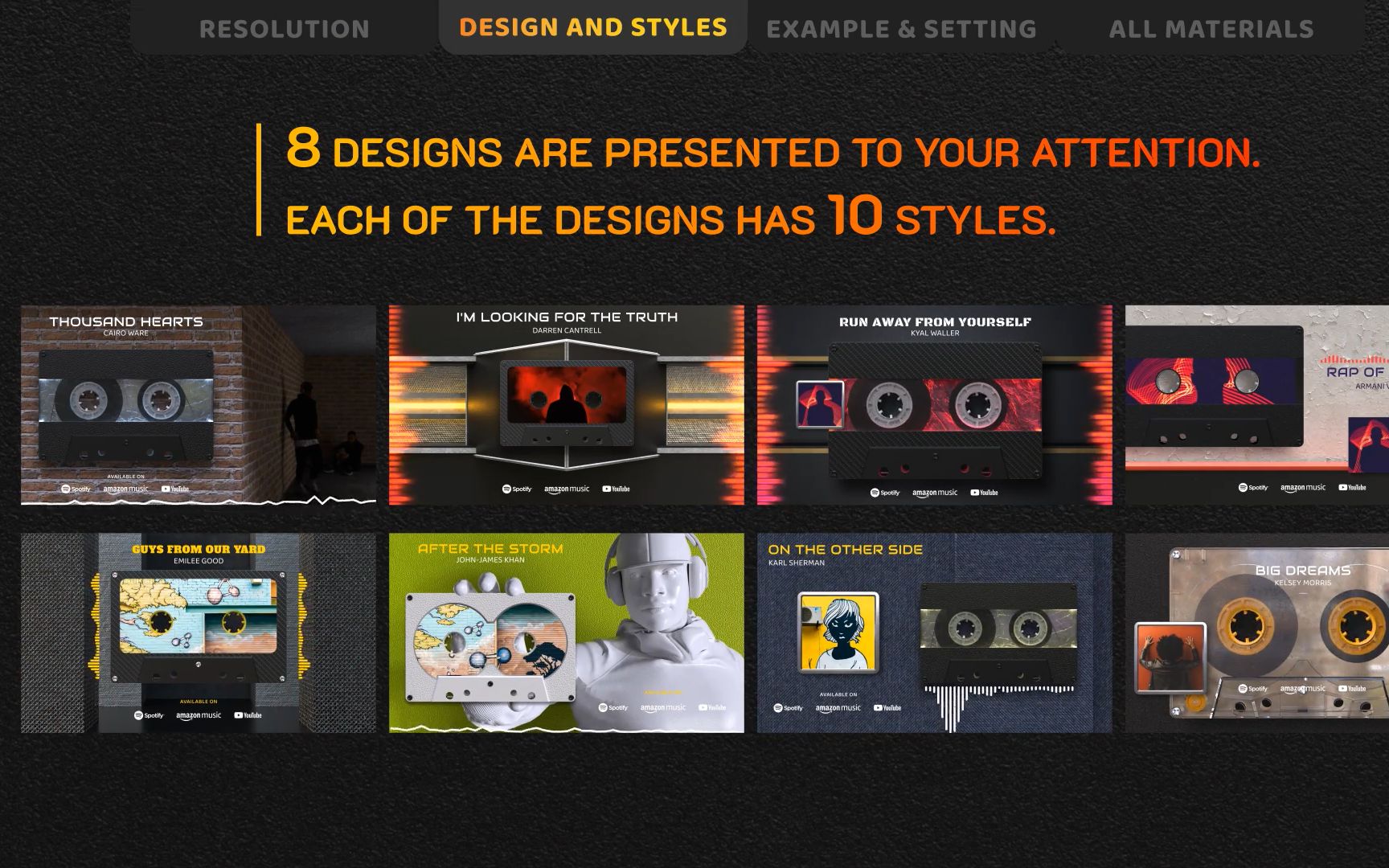 AE模板:逼真复古嘻哈音乐磁带风格可视化音乐播放器(6151)