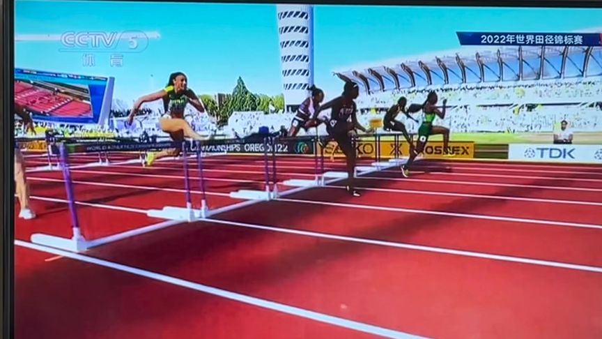 打开电视就是世界纪录,太流畅了#2022尤金田径世锦赛 #100米栏