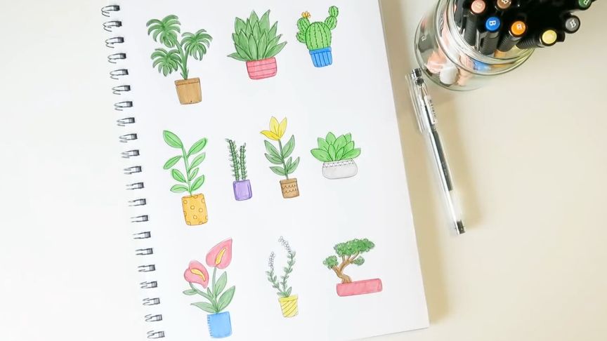 各种植物绘画 简笔画和你一起画出你想画的!