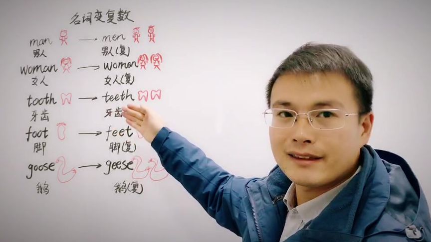 育新学堂微课堂:不规则名词单数变复数,1分钟让你轻松掌握!