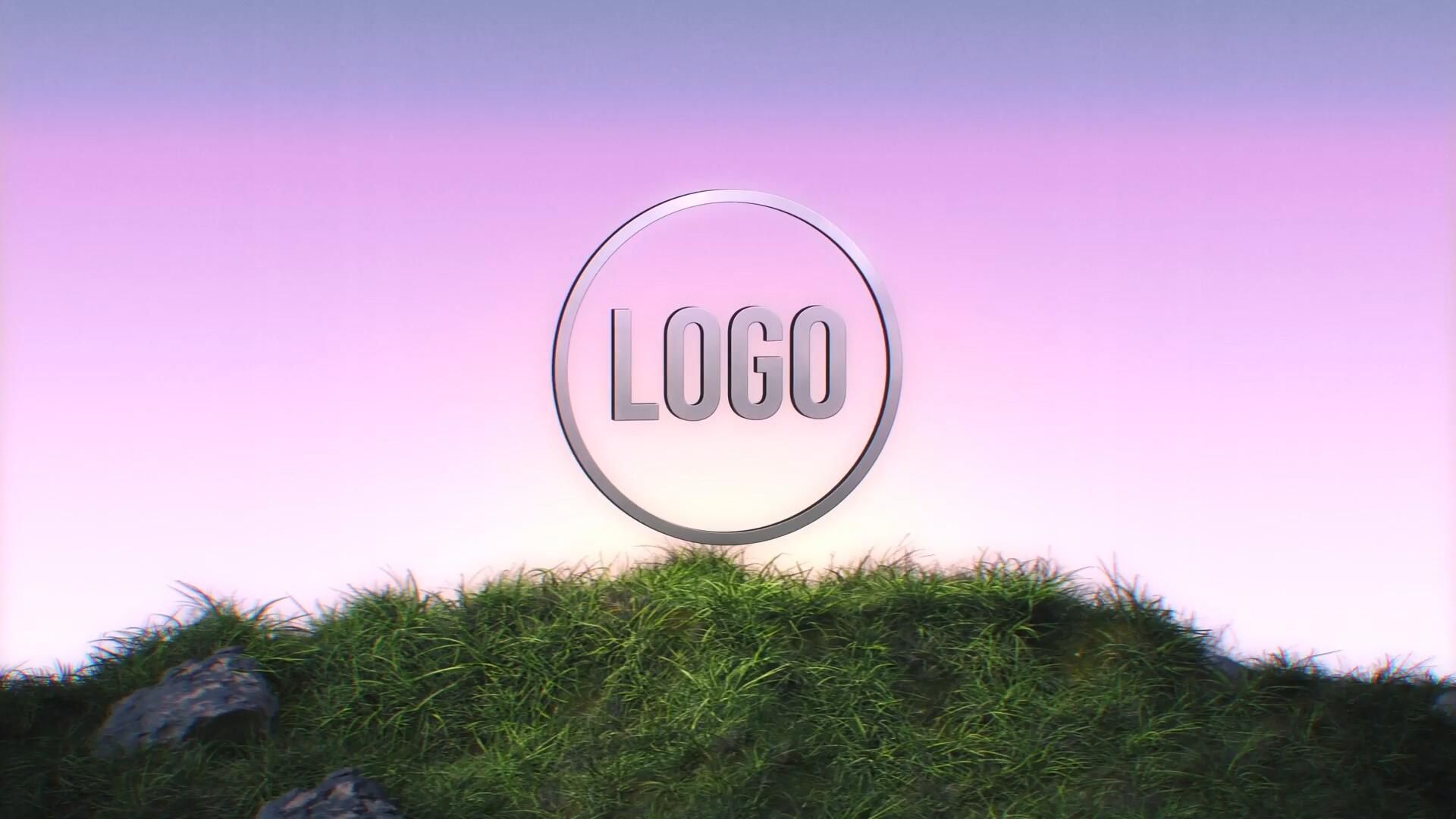 AE模板:超现实艺术风格3D草地山丘LOGO旋转展示(10221)