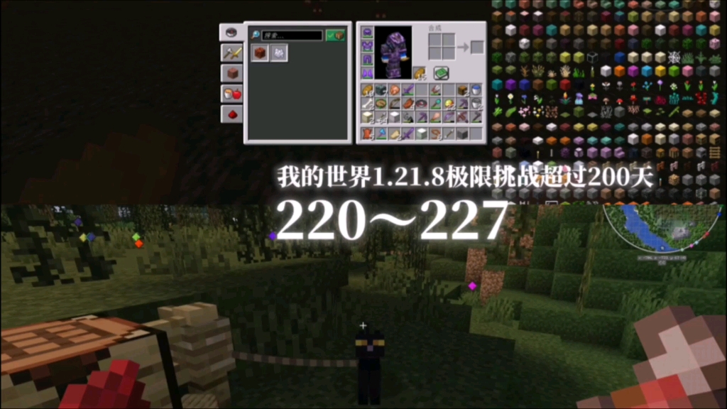 我的世界1.21.8极限挑战超过200天220～227全成就之相映生辉和百猫...