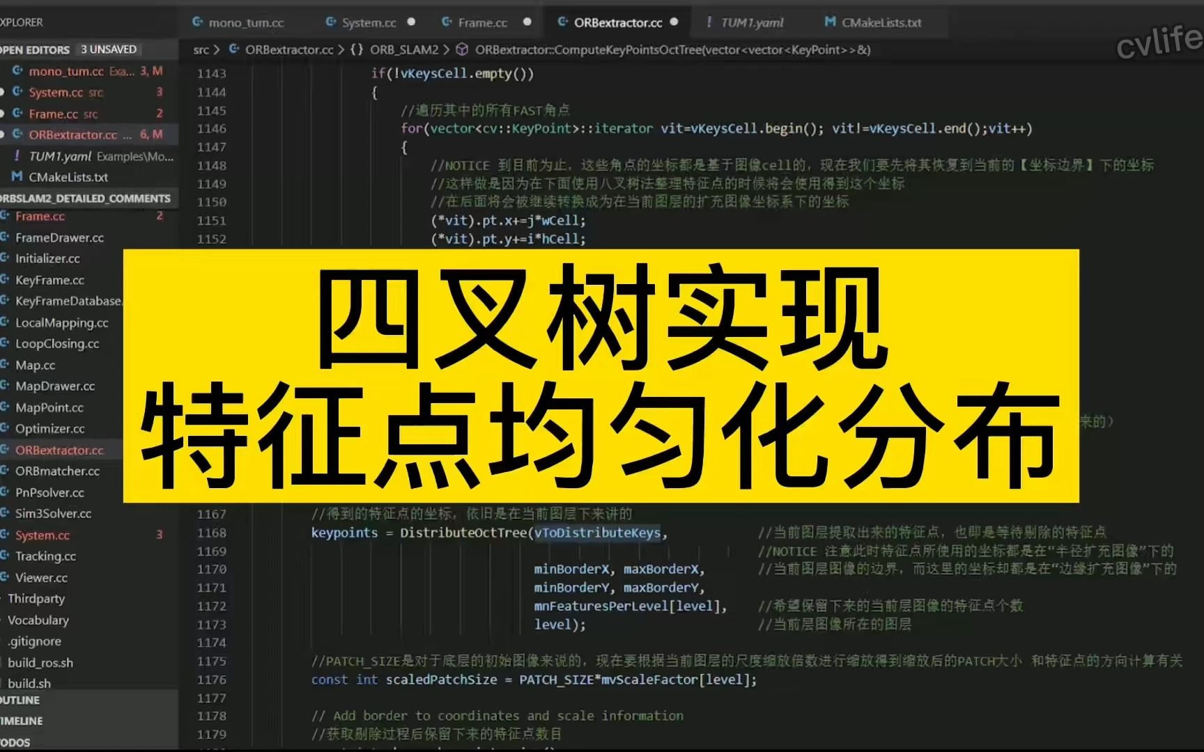 四叉树如何实现特征点均匀化分布?