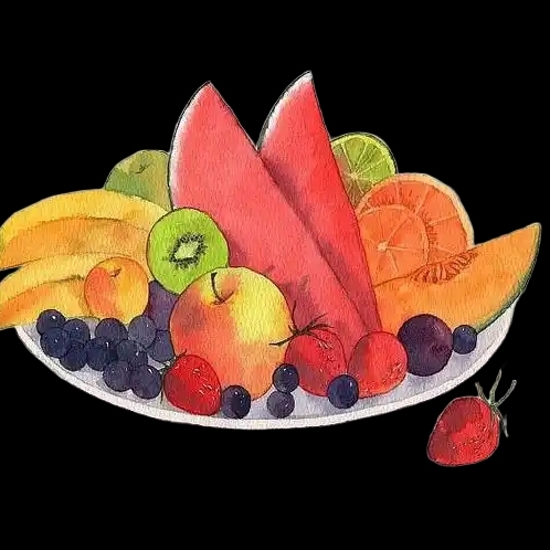 有趣的水果拼盘 