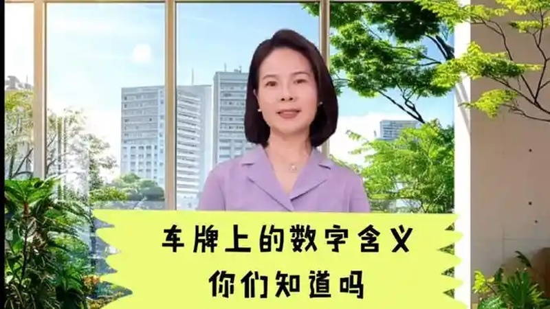 车牌上的数字含义你们知道吗