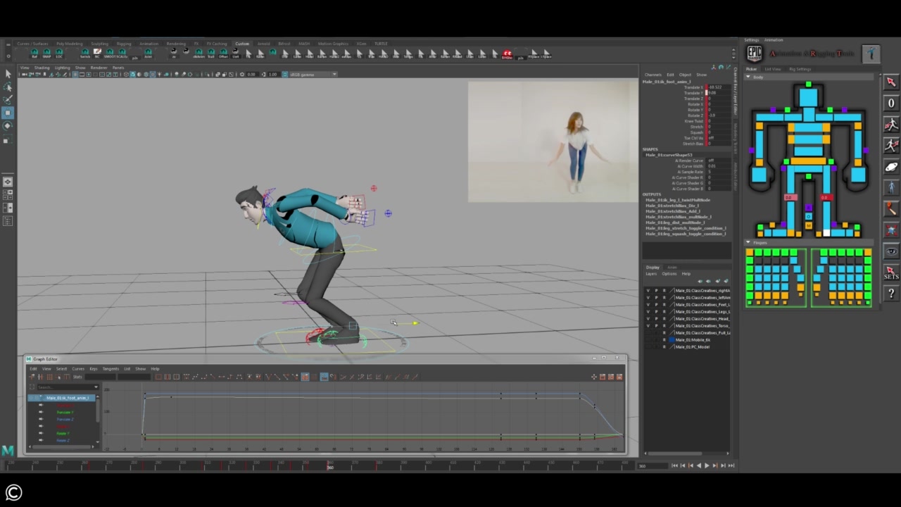 Maya] Maya与UE4角色跳舞动舞蹈画实例制作视频教程\Maya动画制作...