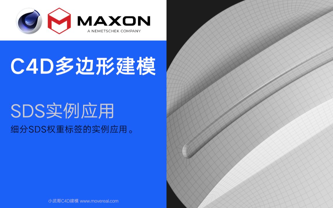 C4D建模教程,细分SDS权重标签的实例应用-动真格小武哥