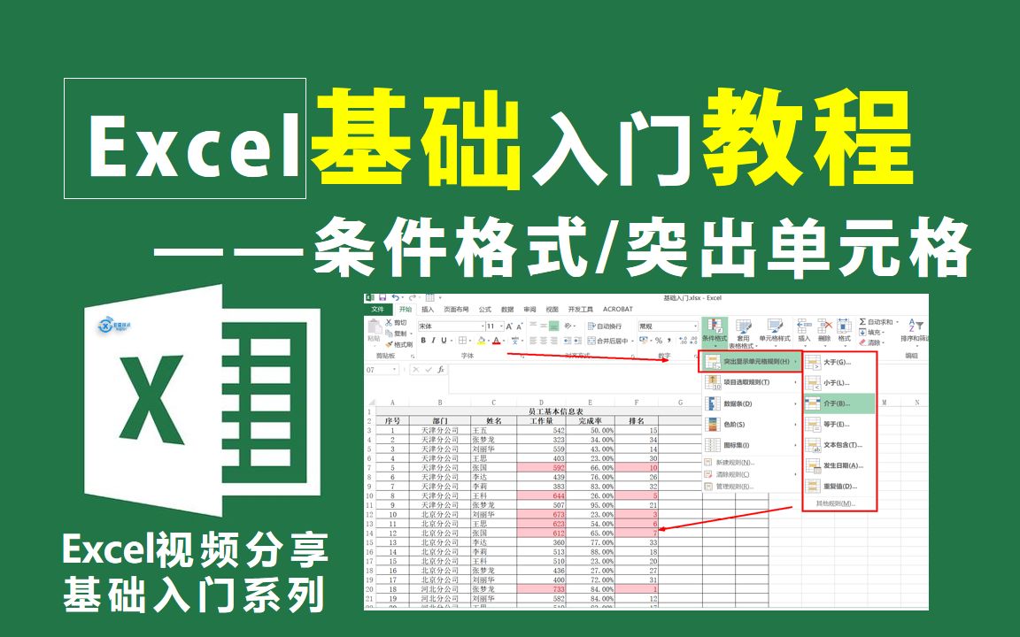 Excel基础入门教程—条件删选,快速填充