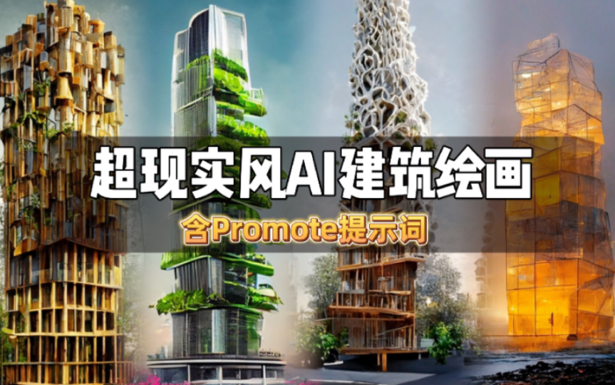 令人惊叹的AI建筑绘画鉴赏(含Promote提示词)