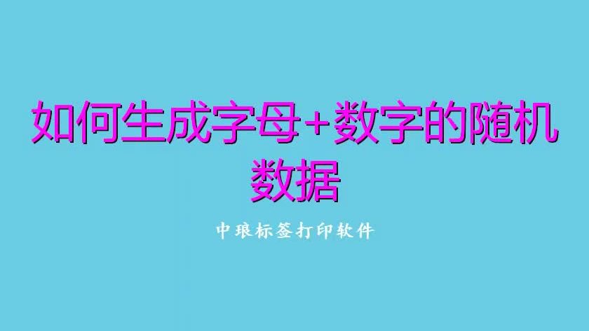 制作字母+数字的随机数据。