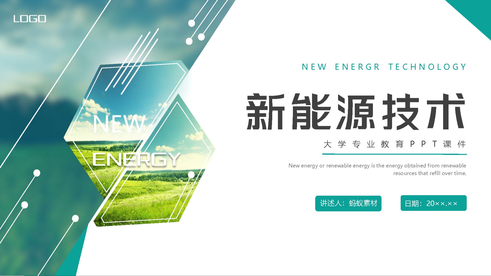 新能源项目计划PPT | 商业汇报PPT | 绿色新能源技术大学专业教育PPT...