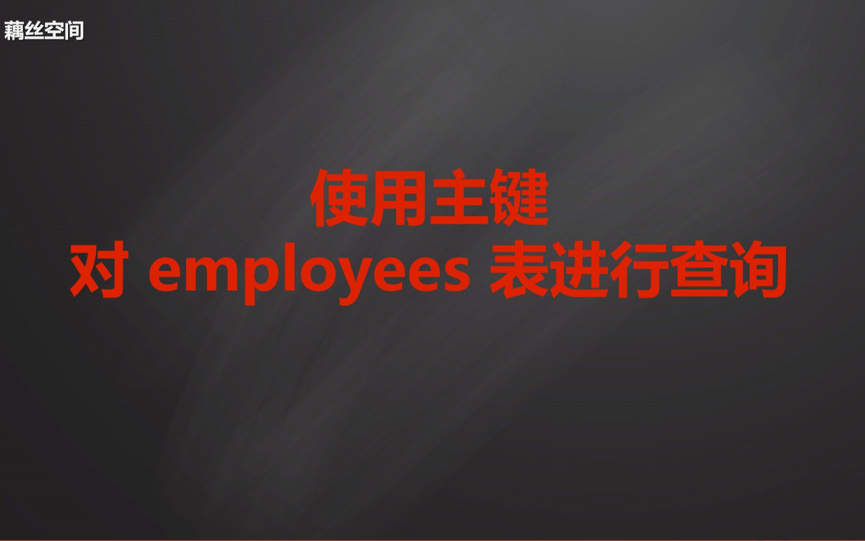 使用主键对 employees 表进行查询