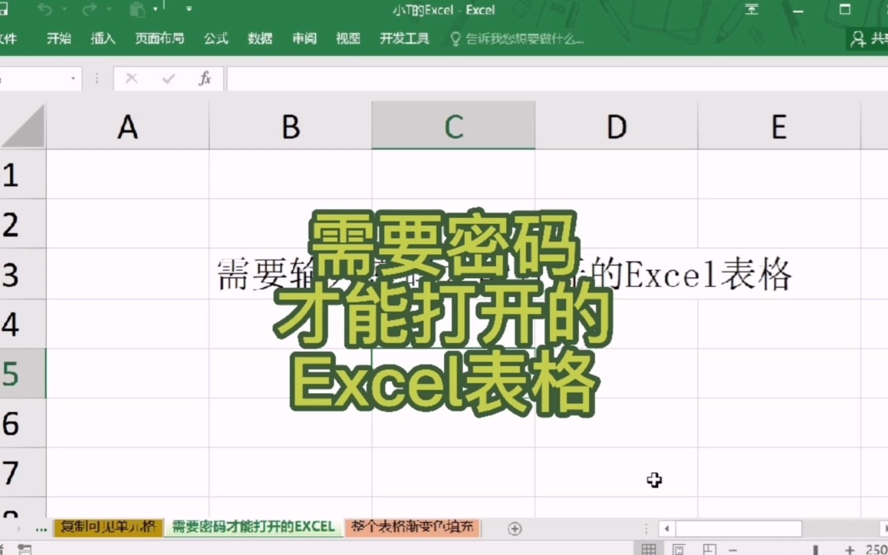 需要输入密码才能打开的Excel表格