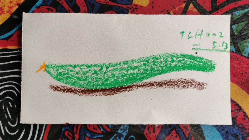 初级油画棒教程,画黄瓜,画画如此简单!