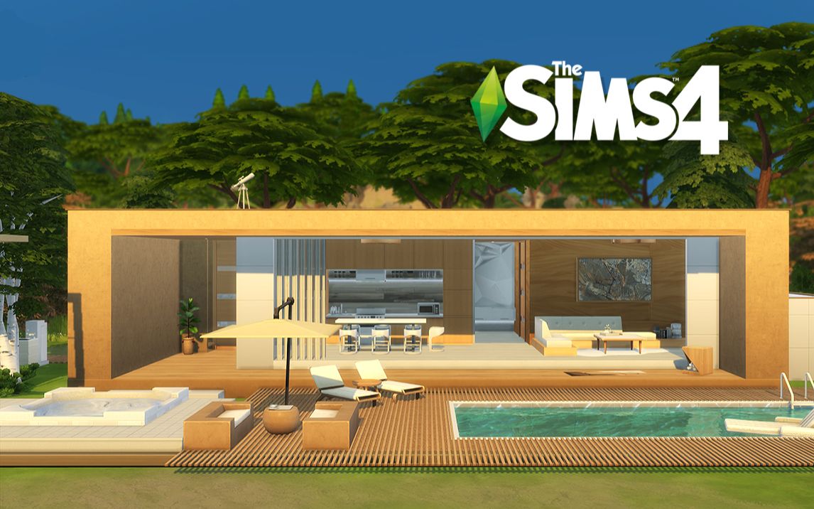 【模拟人生4】练手的简单房子「海边小居」适合二人世界或独居(...