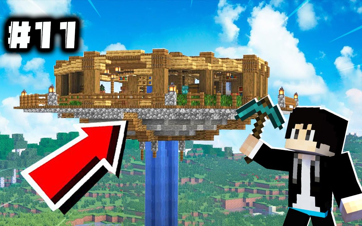 【木鱼】我的世界:为了抵御丧尸们的入侵,居然在空中搭建了房子P11