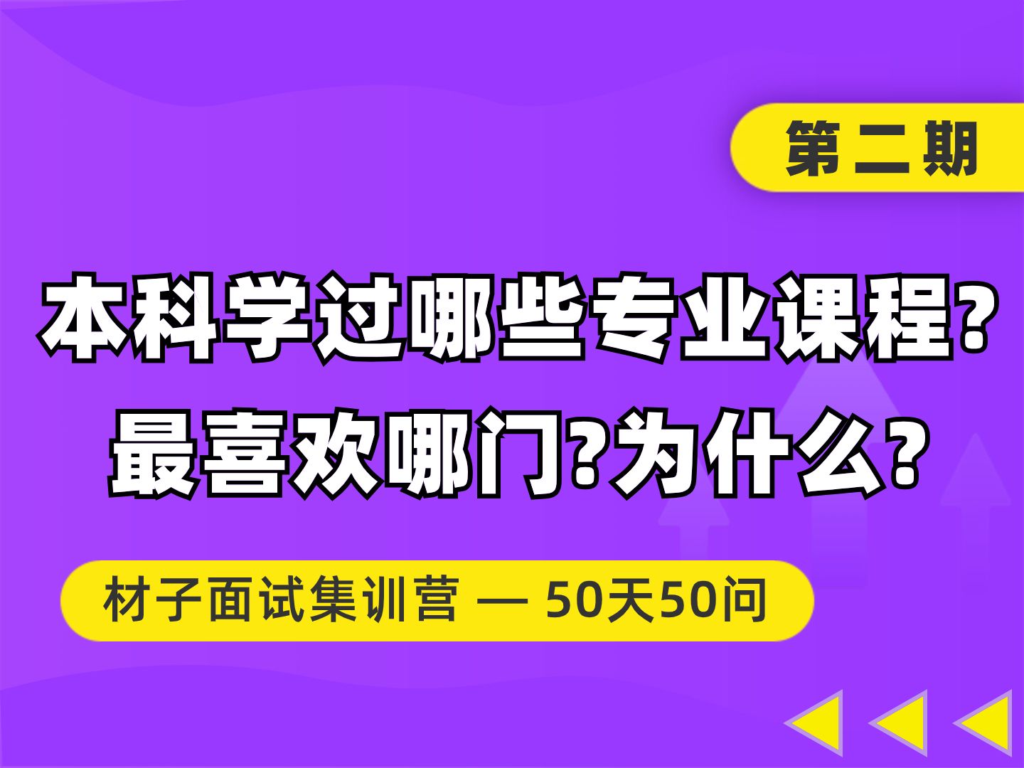 【面试集训营】材料考研复试 | 面试提问 | 第2期:本科学过哪些专业课程...