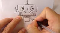 金龙手绘简笔画.机器人画法10