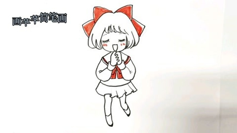 可爱小女孩,儿童卡通漫画,简笔画