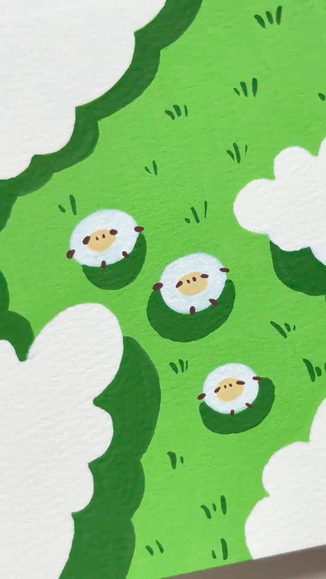 绘画教程:沉浸式画画1分钟速画青青草原