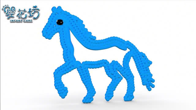 和小宝宝一起认识彩色的马,认识颜色,英语早教启蒙动画