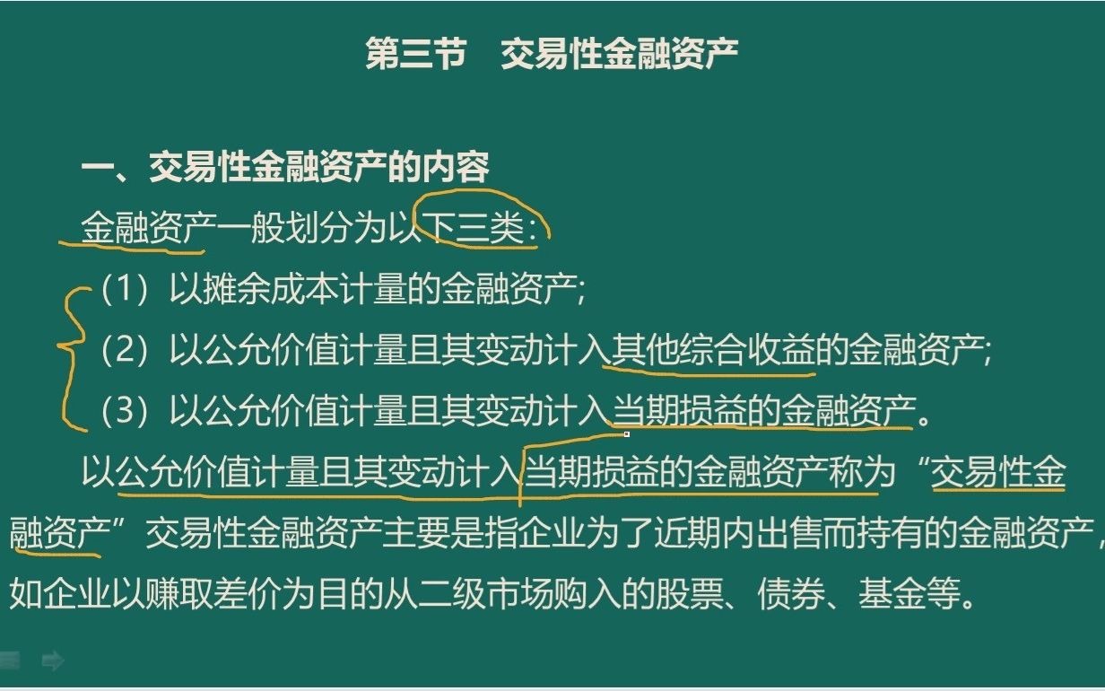 0203001交易性金融资产的内容