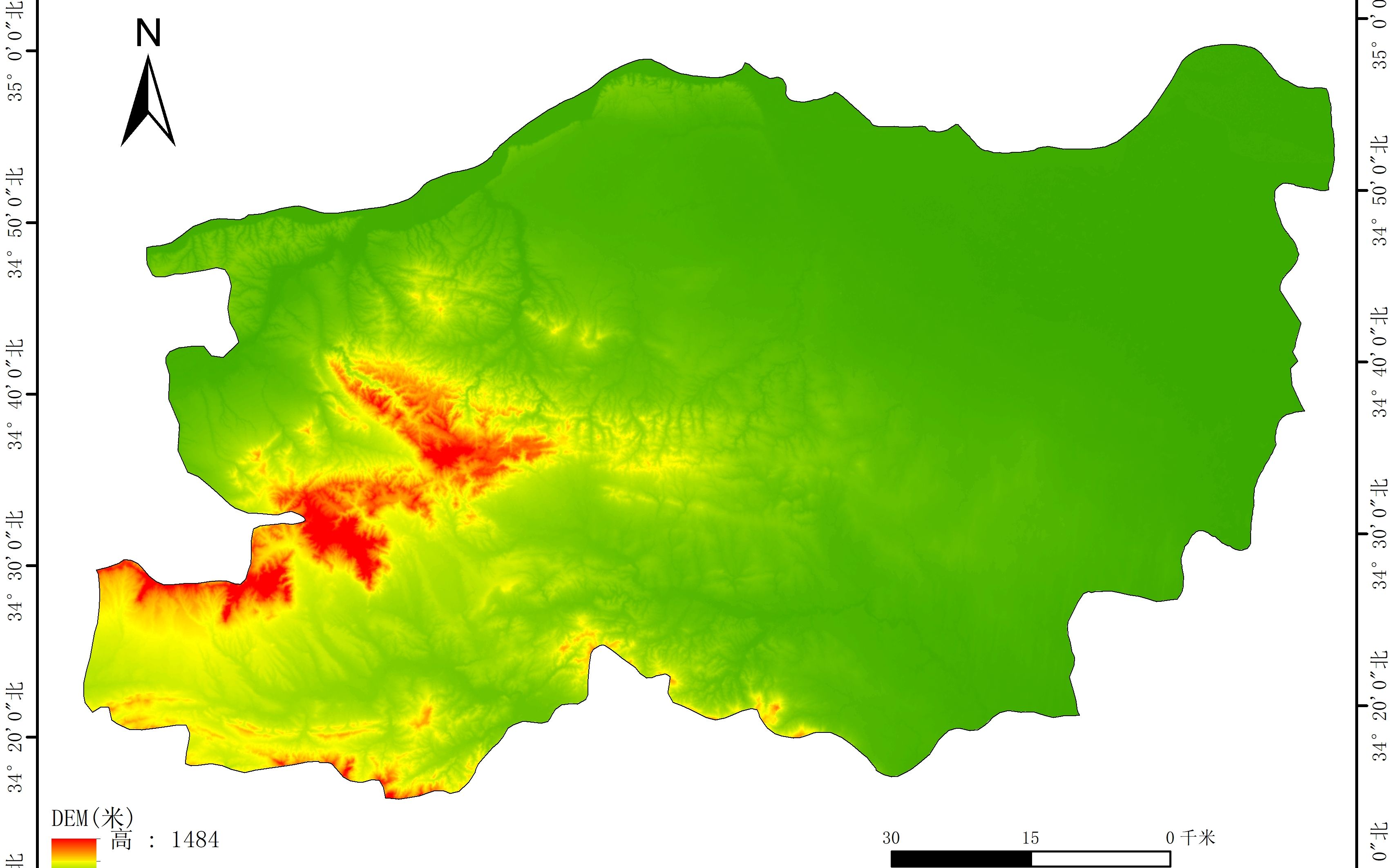 基于Arcgis的研究区地形图制作