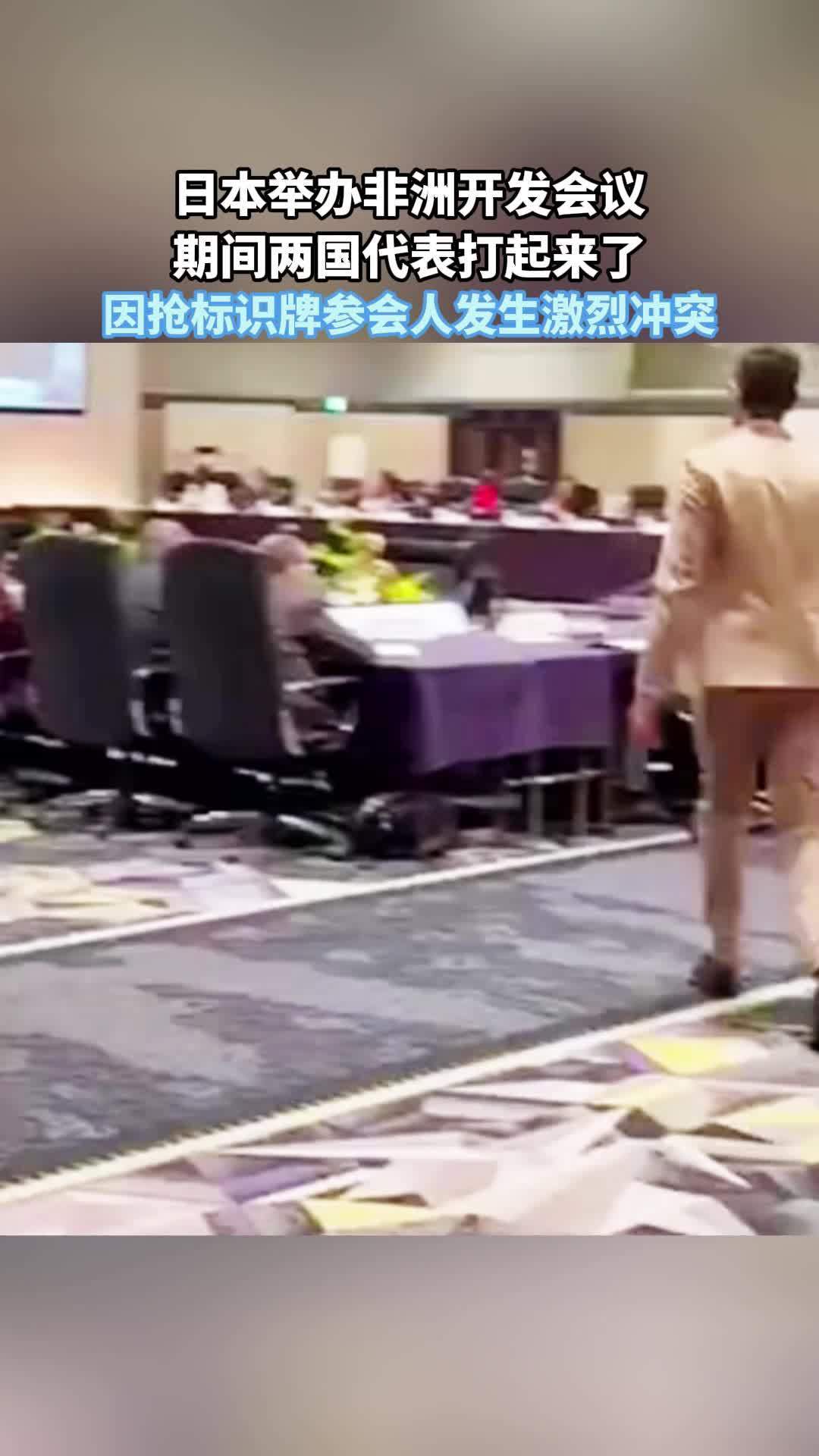 日本举办非洲开发会议,期间两国代表打起来,因抢标识牌发生冲突