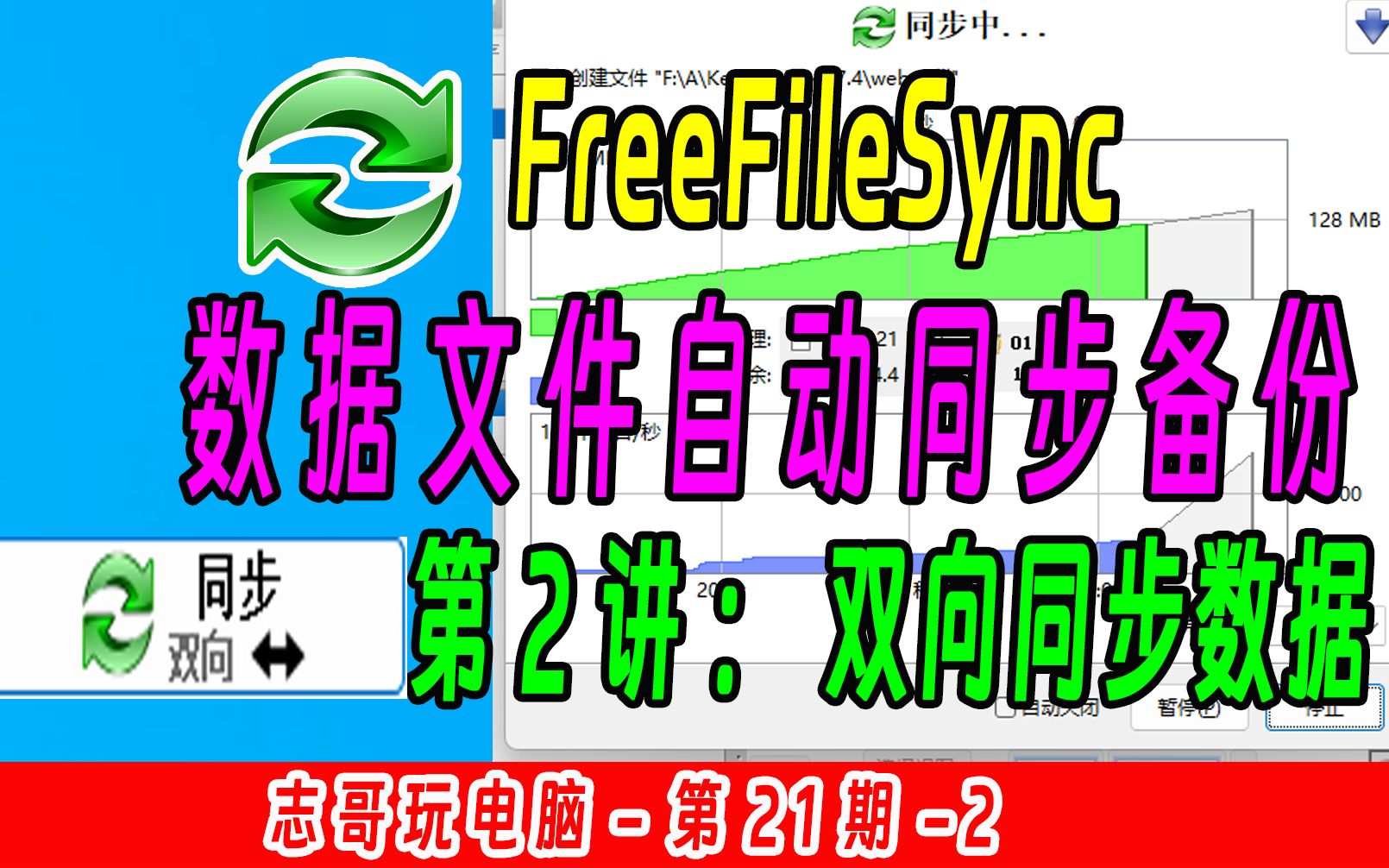 志哥玩电脑-第21期-第2讲:FreeFileSync双向同步备份数据教程,软件...