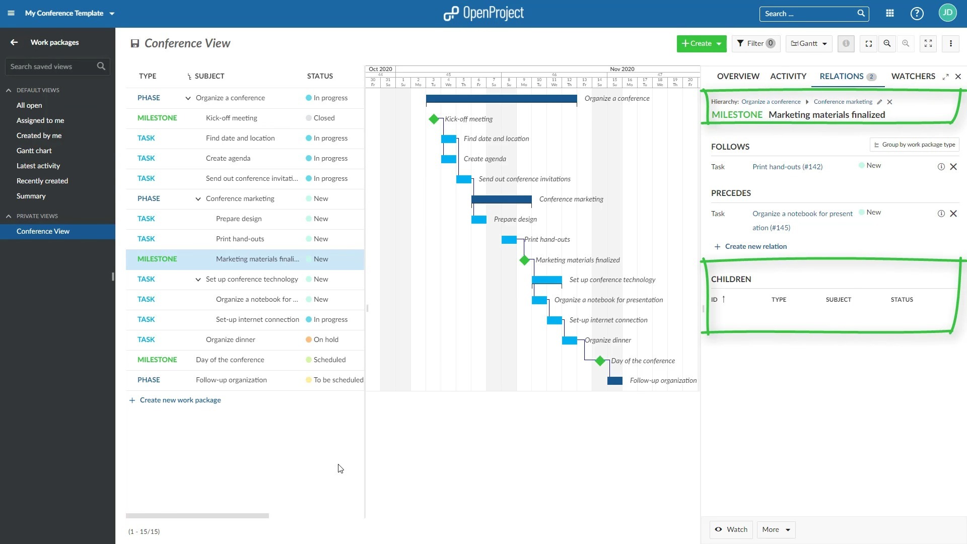 OpenProject 教程:掌握工作包关系与层次结构管理