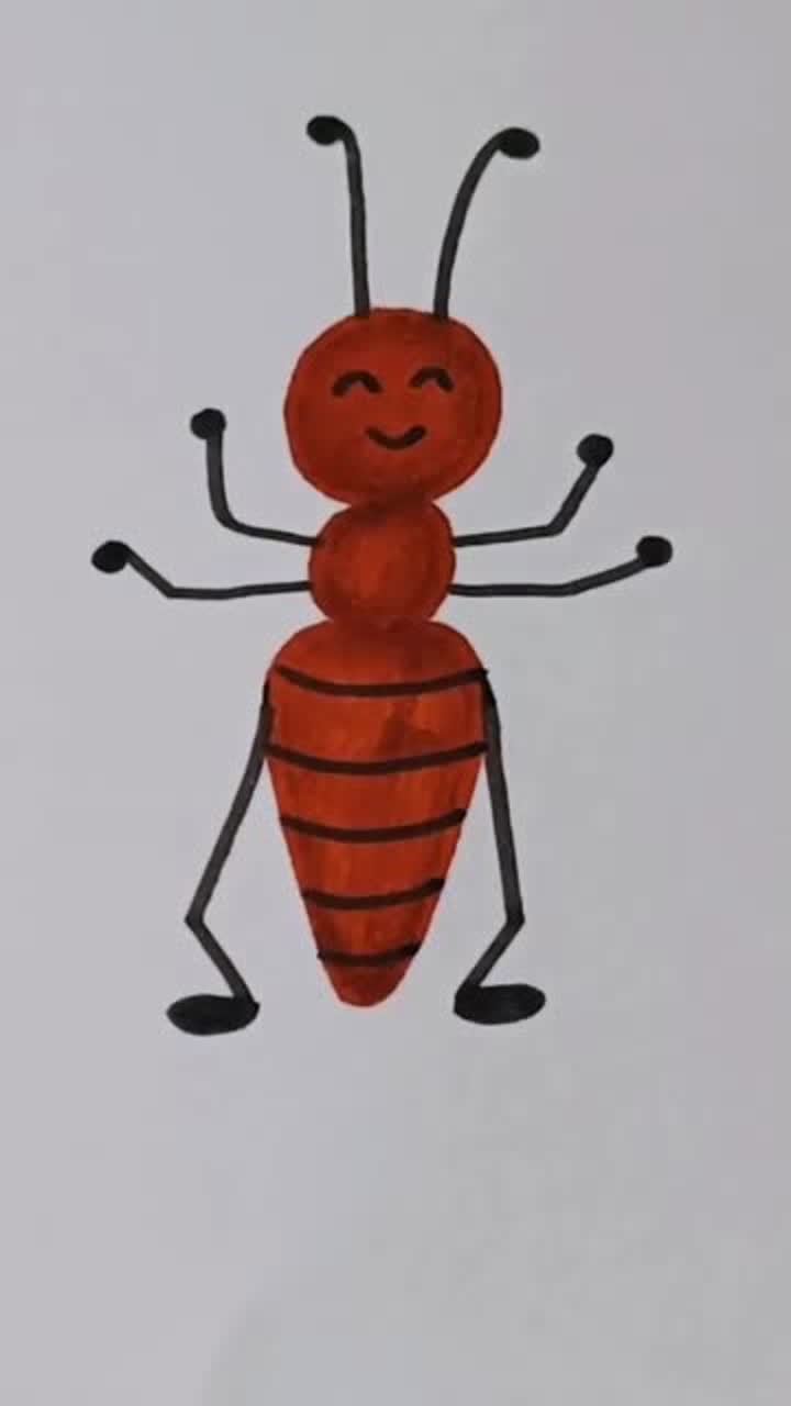 蚂蚁这样画,秒会 简笔画 画画 幼儿