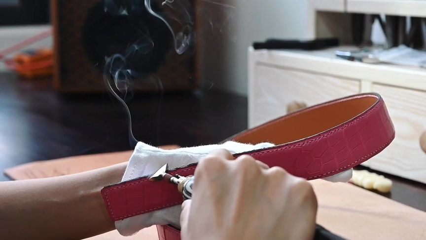 手工皮带制作过程分享。#手工