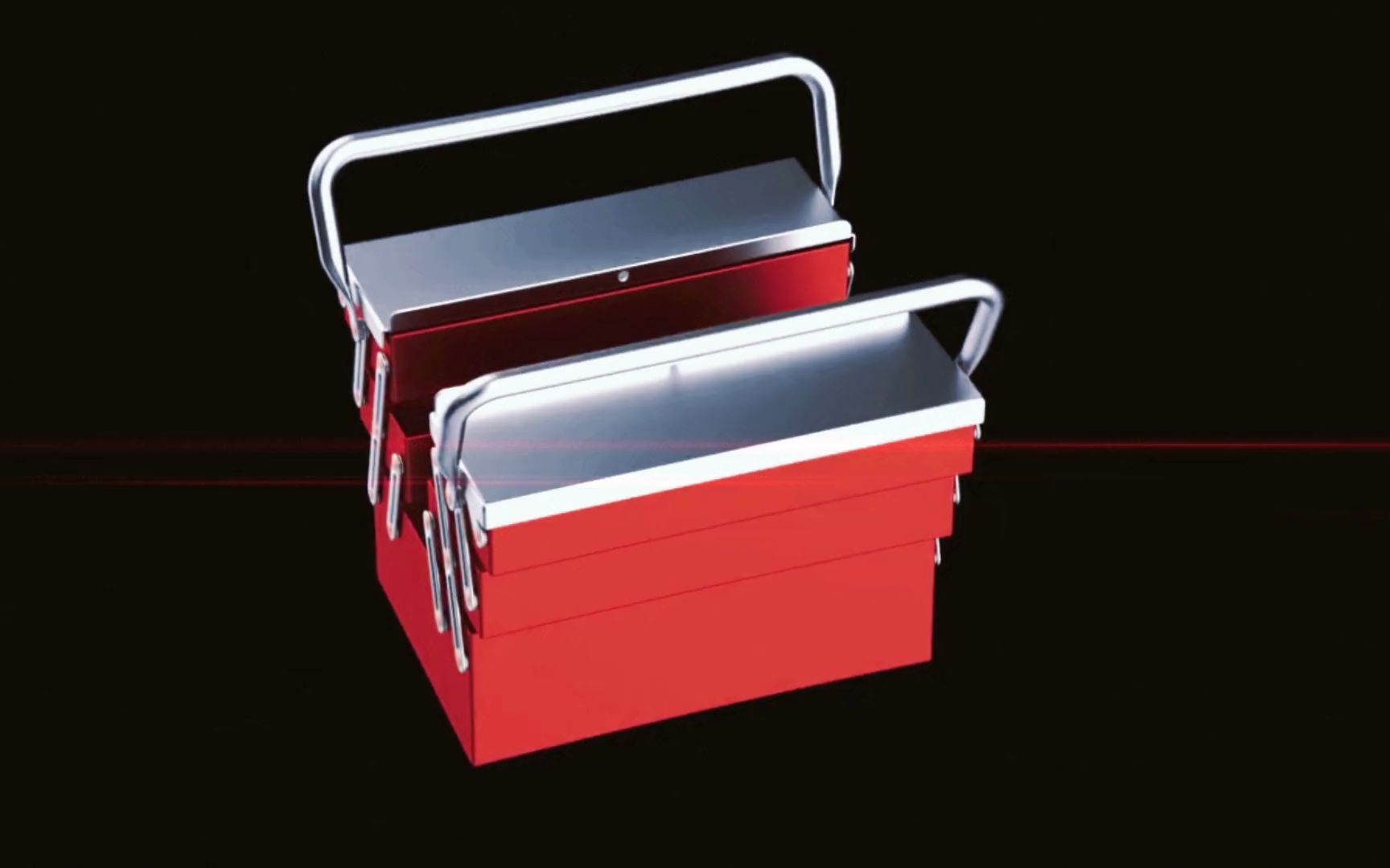 开箱!这个折叠工具箱动画有点“渲”!