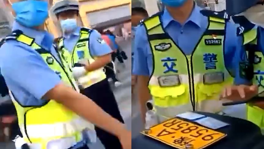 男子电动车上黄牌被交警掰掉,查验合法后交警道歉并赔偿