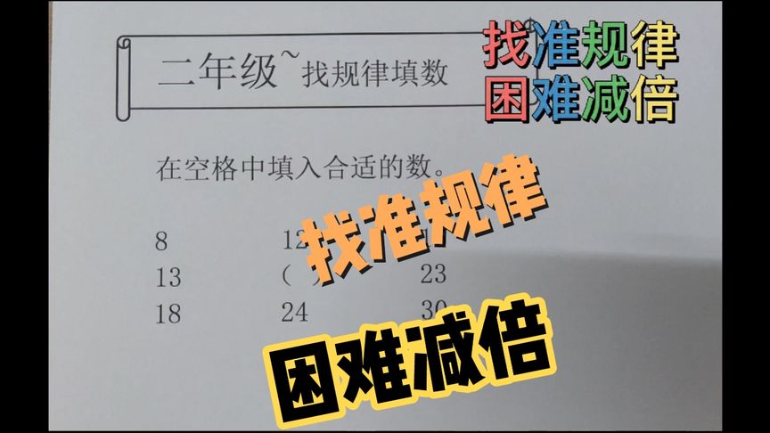 在空格中填入合适的数。找准规律,困难减倍ߒ�ߒ