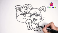 简笔画两只小兔子简笔画图片大全儿童画幼乐园画画作业简笔画学英语