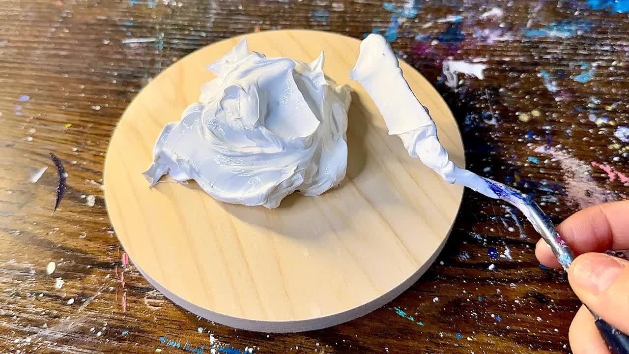 有英文字幕✨ 使用大量颜料的画很有趣。--教程自学
