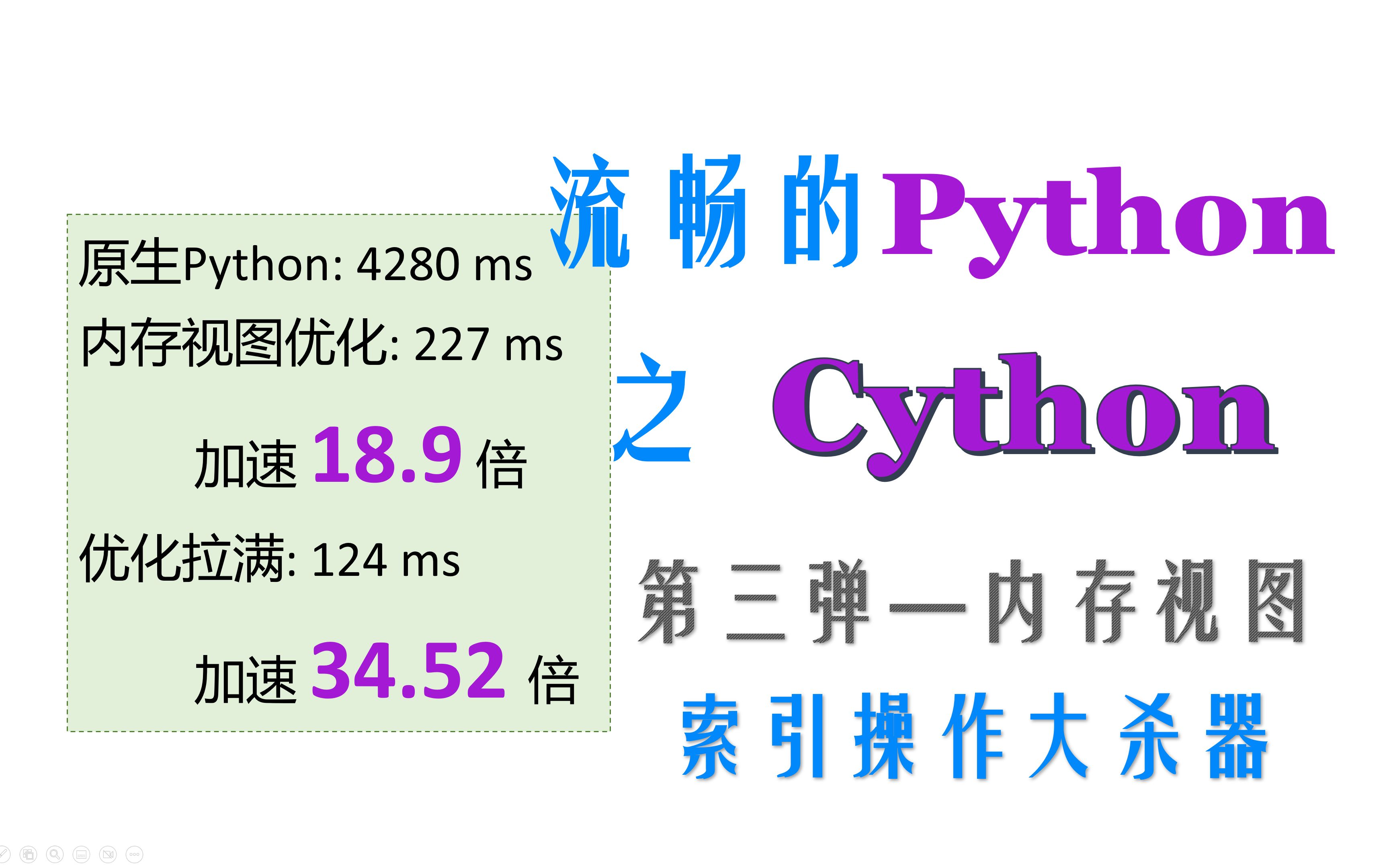 【Python进阶】Cython-第三弹—内存视图, 索引操作大杀器!
