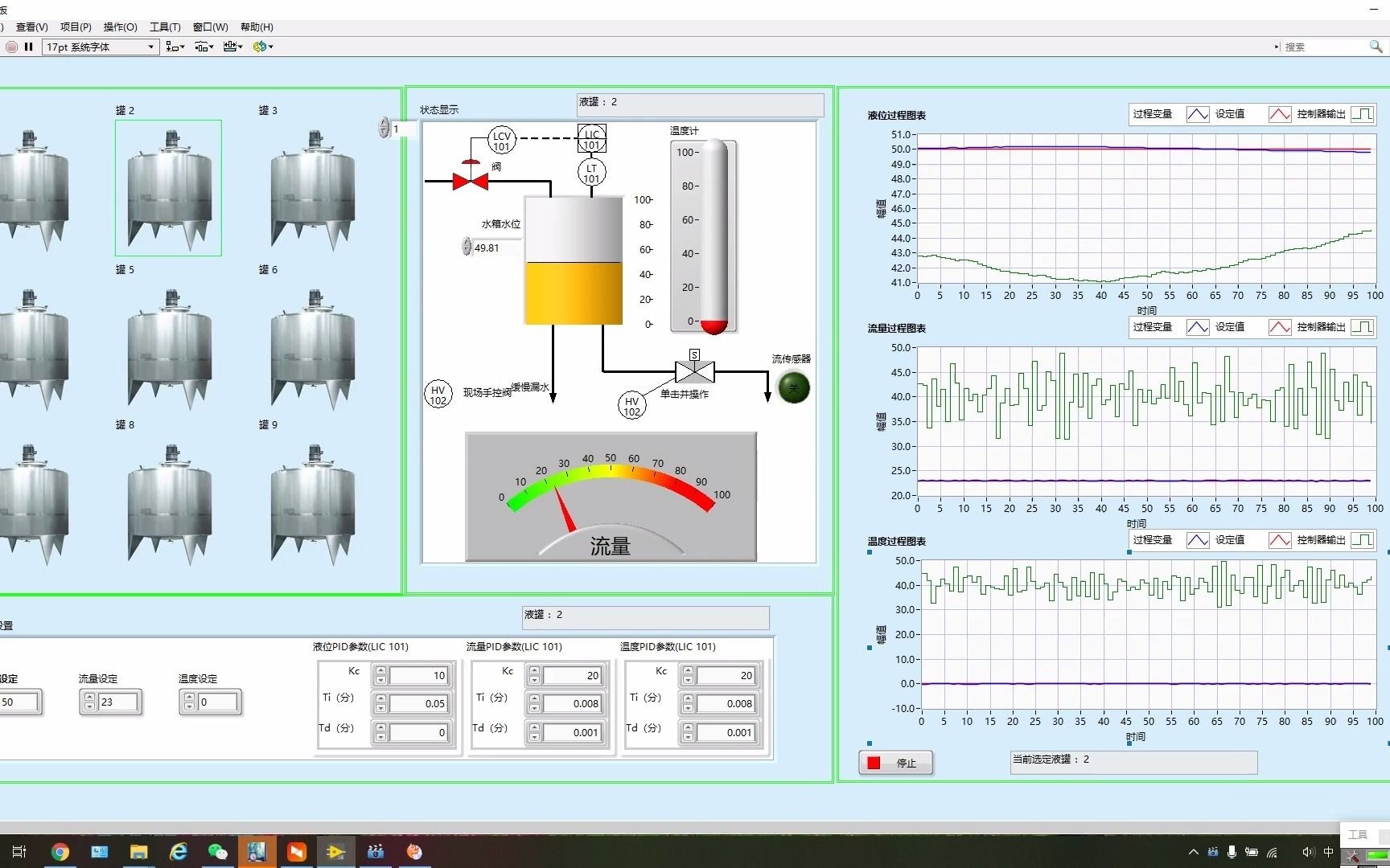 多录多参数PID调节仿真labview程序