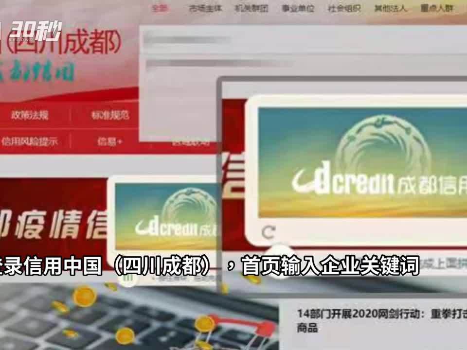 30秒 | @成都人 告别东拼西凑找材料 手把手教你一键获取企业公共.