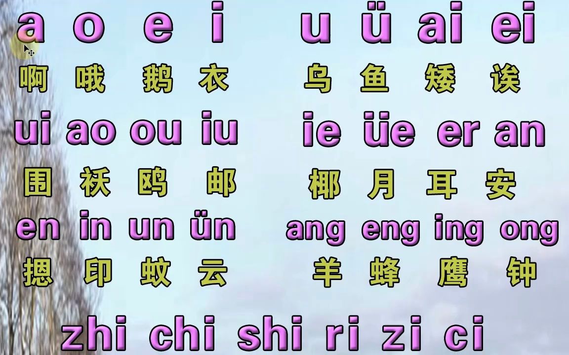 汉语拼音字母表零基础入门视频教学,声母正确读法和正确发音。