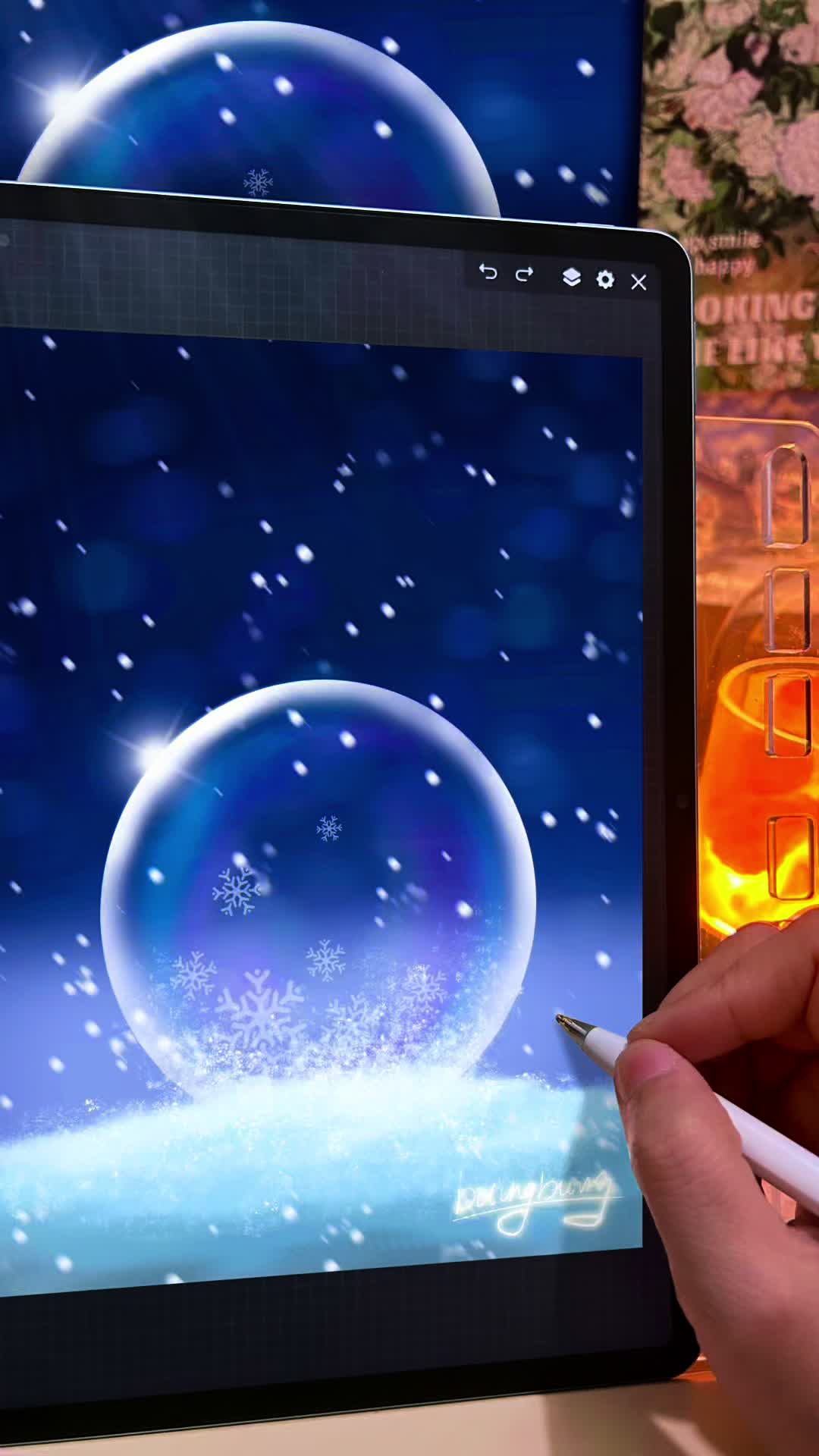 ...画世界pro零基础绘画教程,今天画雪地泡泡,快来和我一起画画吧 软件:...