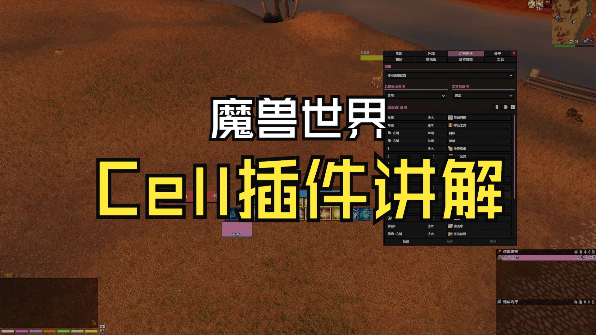 魔兽世界Cell治疗框体插件使用设置讲解(奶骑视角)_魔兽世界_第一视角